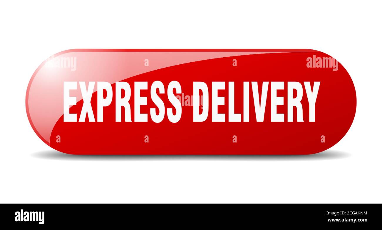 express delivery button. rounded glass sign. sticker. banner Stock ...