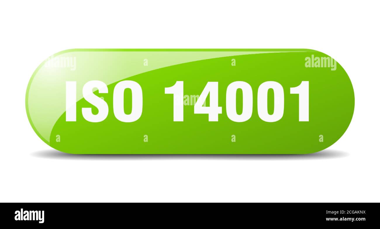 iso 14001 button. rounded glass sign. sticker. banner Stock Vector ...