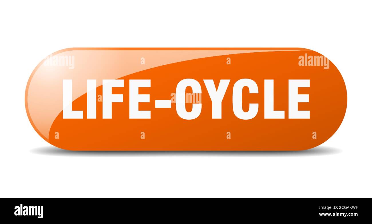 life-cycle button. rounded glass sign. sticker. banner Stock Vector ...