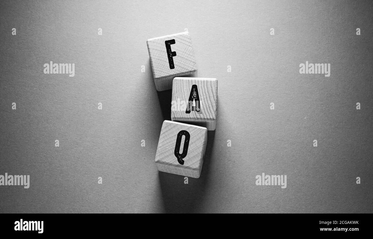 Faq Word Written on Wooden Cubes Stock Photo - Alamy