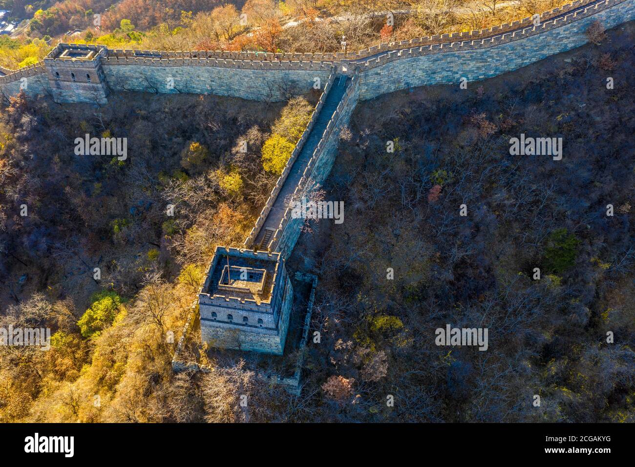 Aerial Over China Great Wall Fall Colors Mutianyu Stock Photo - Alamy