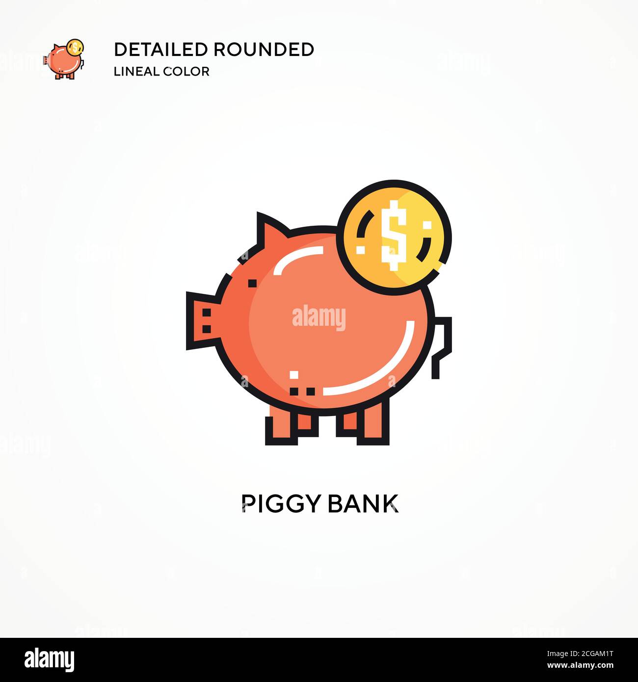 Piggy bank vector icon. Modern vector illustration concepts. Easy to ...