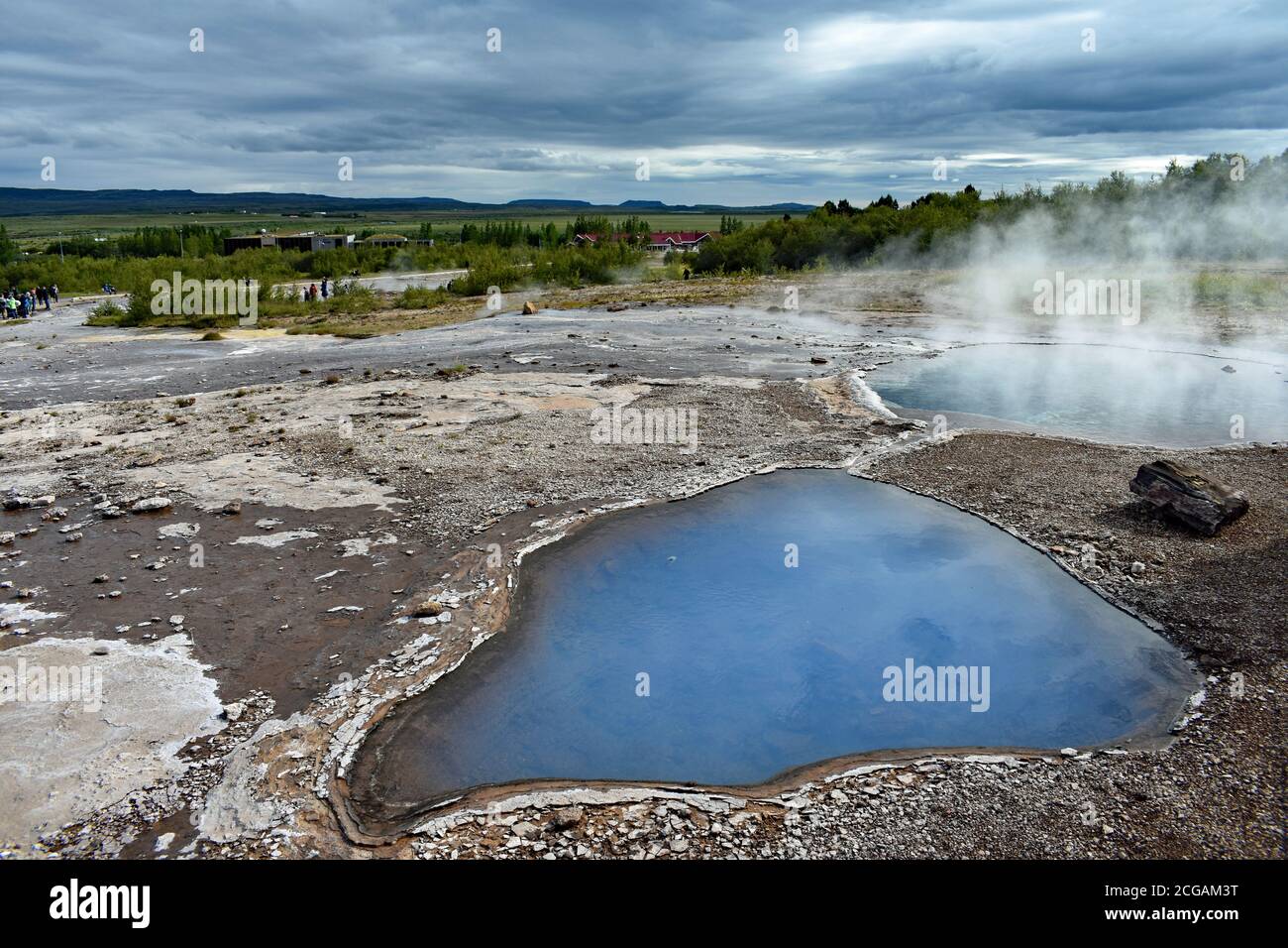 Looking across the Geysir Geothermal Area with the northern and ...