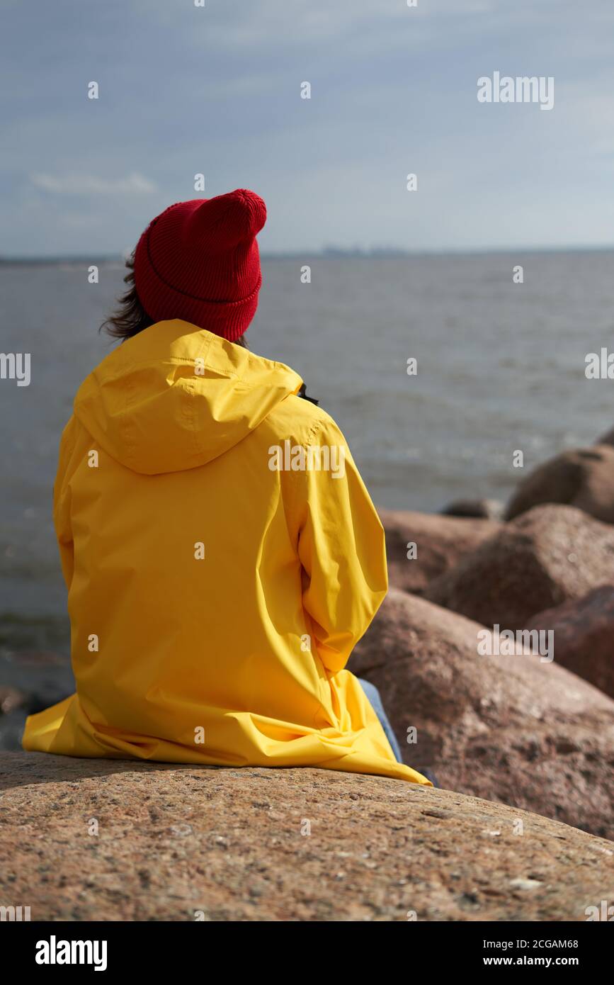 Back view woman in cloak hi-res stock photography and images - Alamy