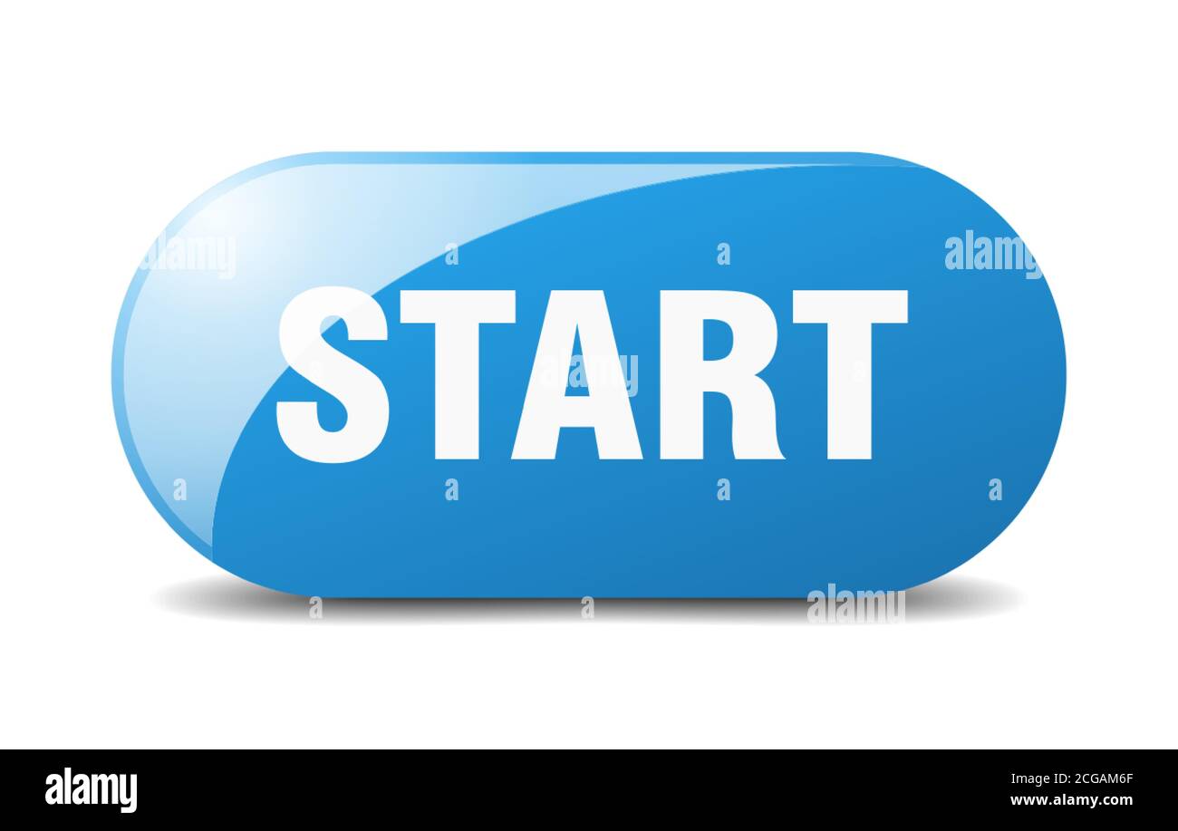 start button. rounded glass sign. sticker. banner Stock Vector Image ...