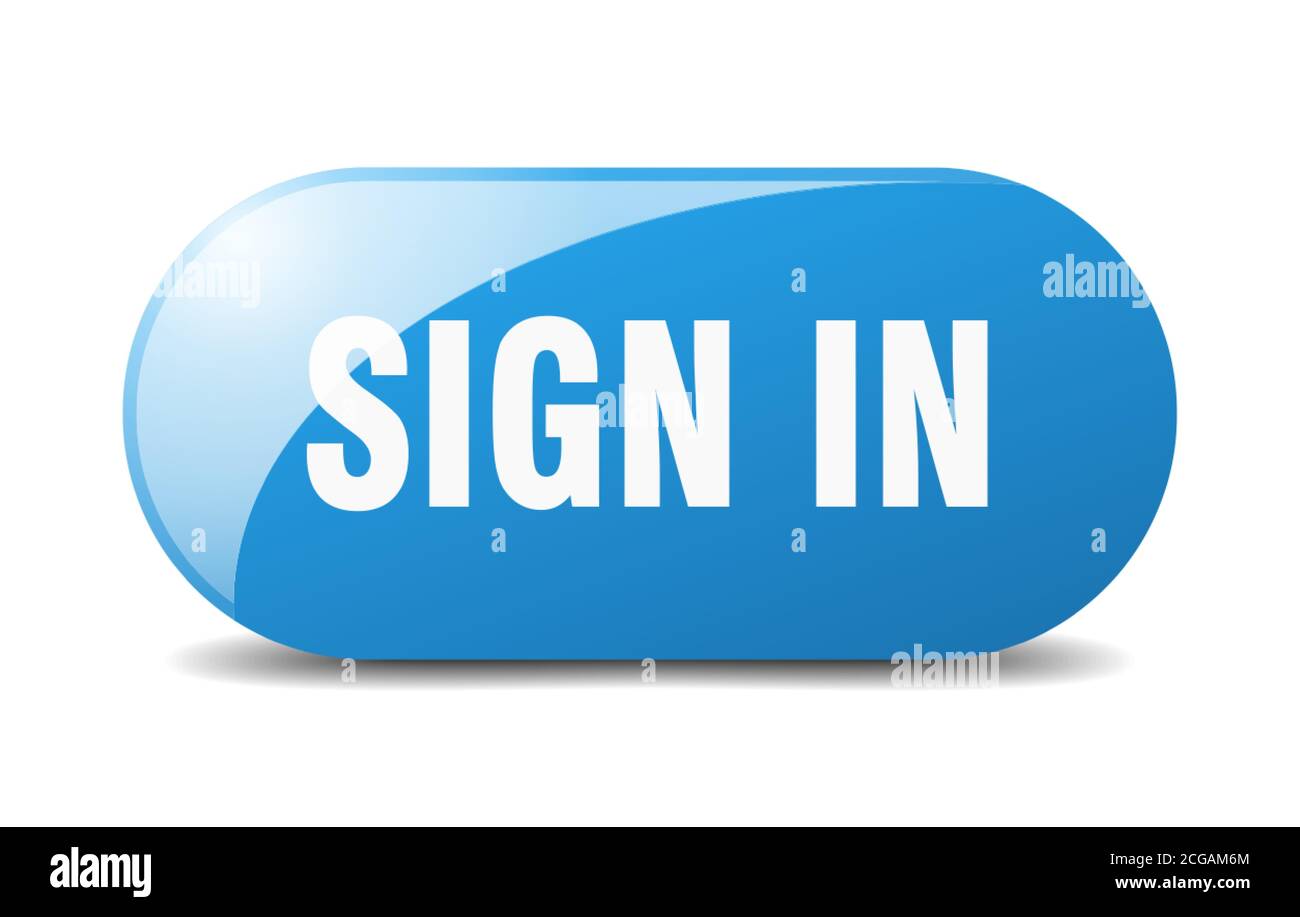 sign in button. rounded glass sign. sticker. banner Stock Vector Image ...