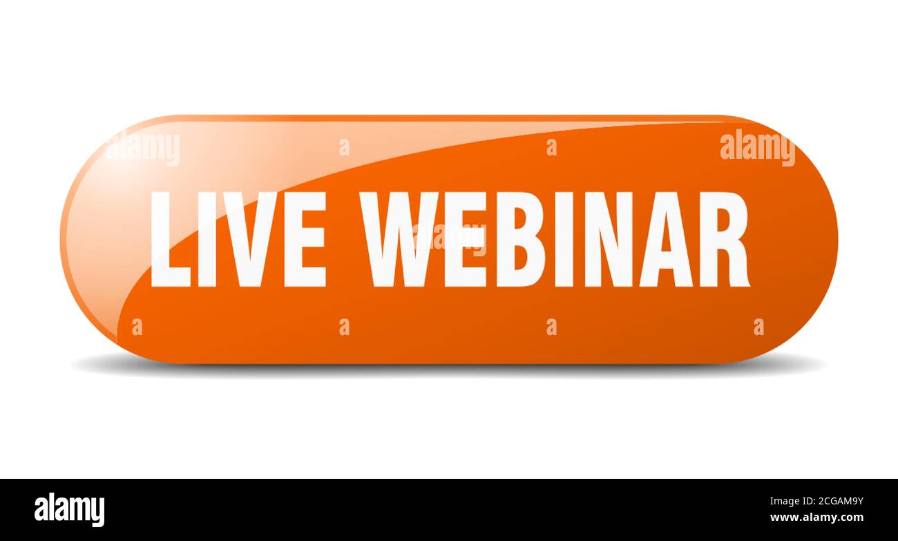 live webinar button. rounded glass sign. sticker. banner Stock Vector ...