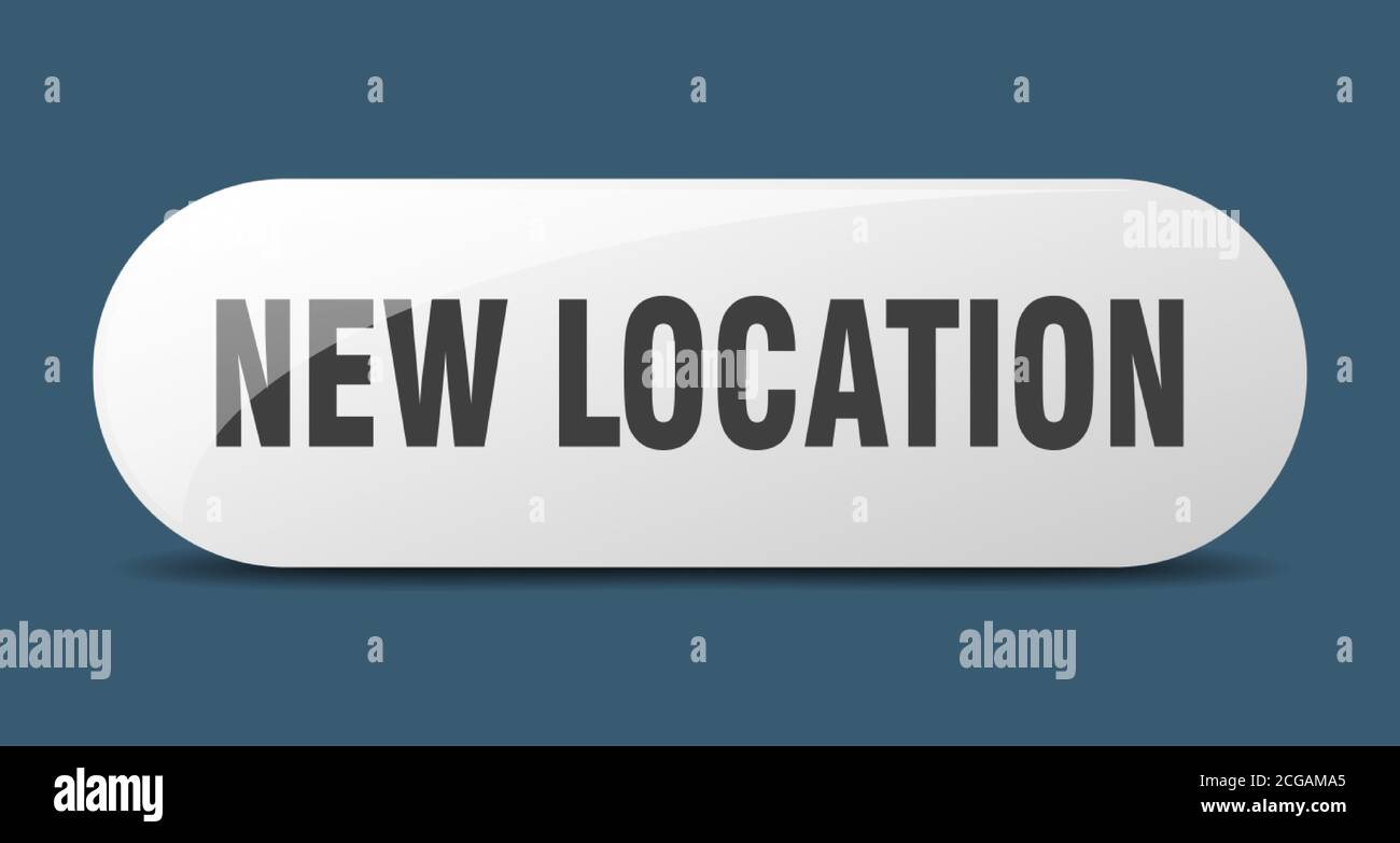 new location button. rounded glass sign. sticker. banner Stock Vector ...