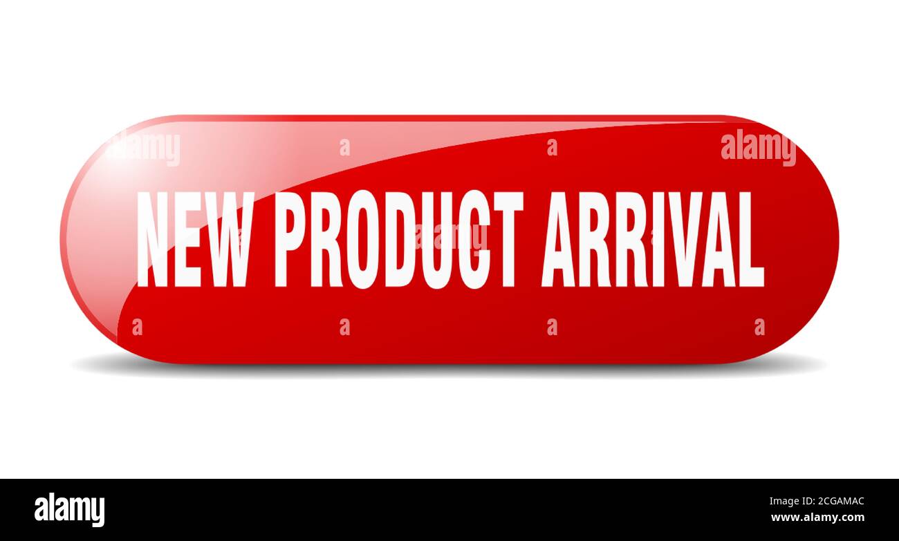 new product arrival button. rounded glass sign. sticker. banner Stock ...
