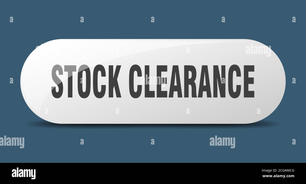 stock clearance button. rounded glass sign. sticker. banner Stock ...
