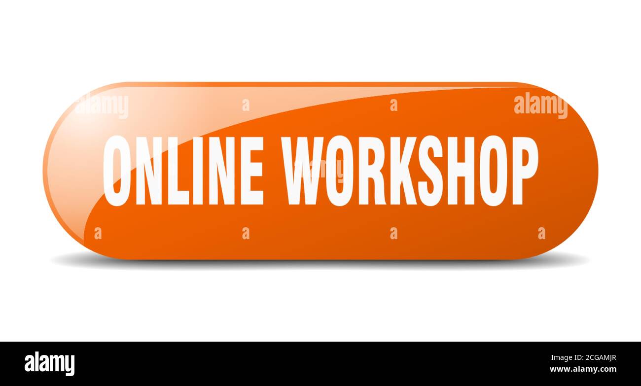 online workshop button. rounded glass sign. sticker. banner Stock ...
