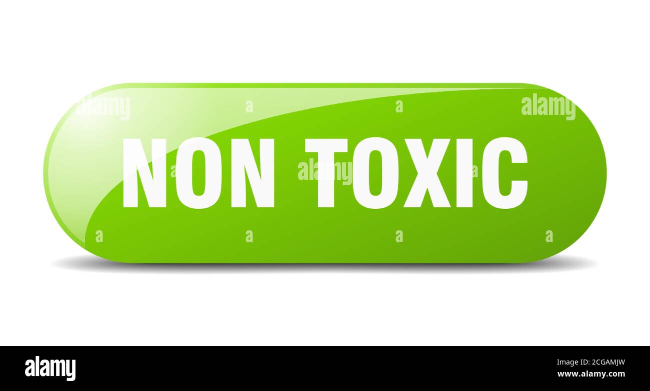 non toxic button. rounded glass sign. sticker. banner Stock Vector ...