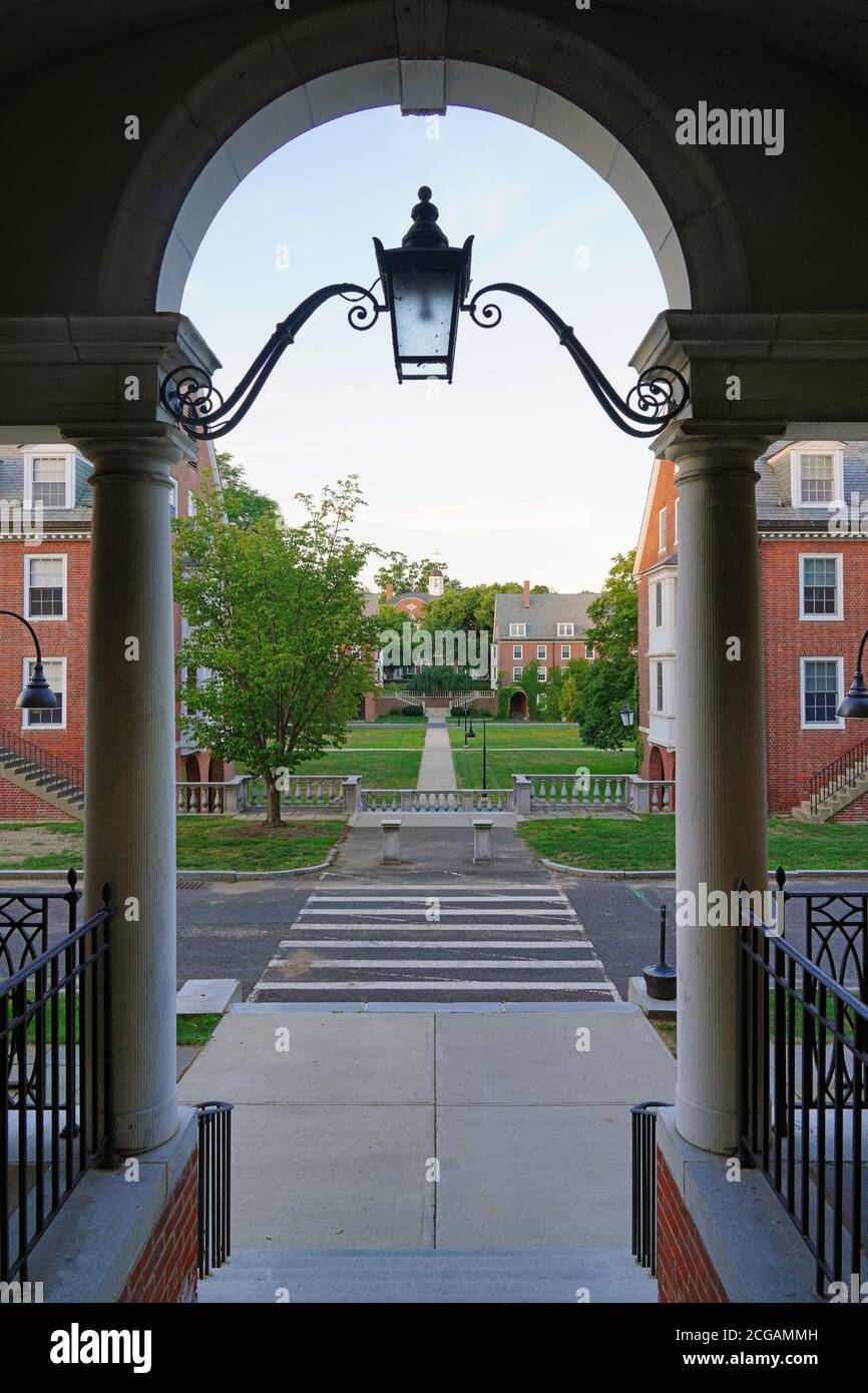 NORTHAMPTON, MA -12 AUG 2020- View of the campus of Smith College, a ...