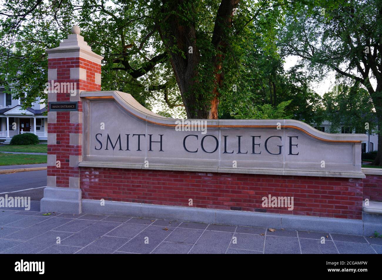 NORTHAMPTON, MA -12 AUG 2020- View of the campus of Smith College, a ...