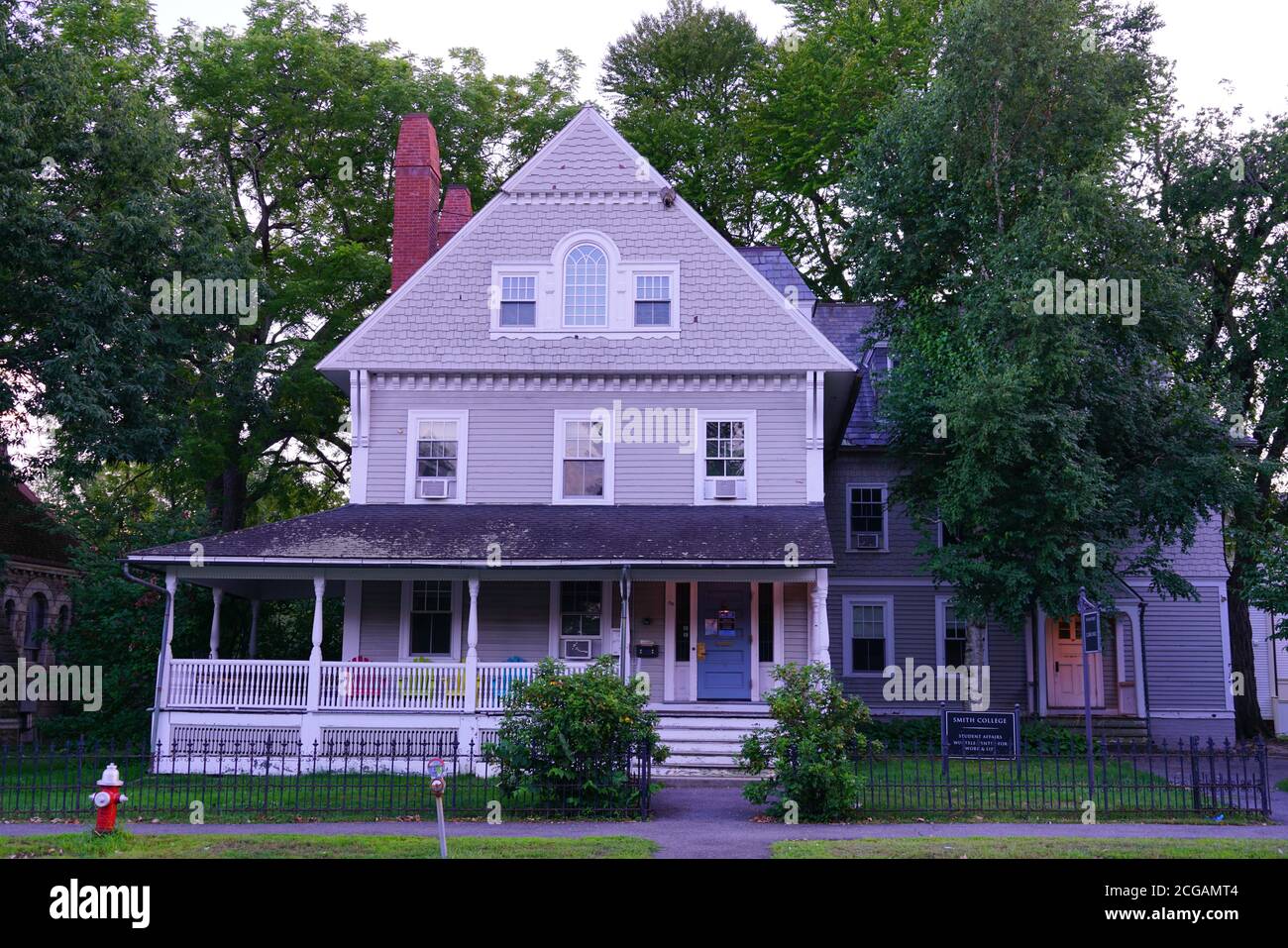 NORTHAMPTON, MA -12 AUG 2020- View of the campus of Smith College, a ...