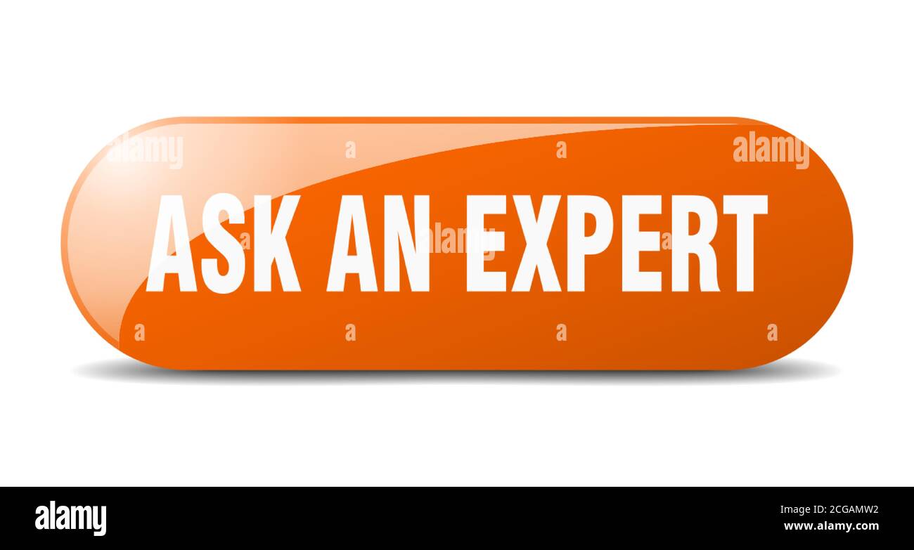 ask an expert button. rounded glass sign. sticker. banner Stock Vector ...