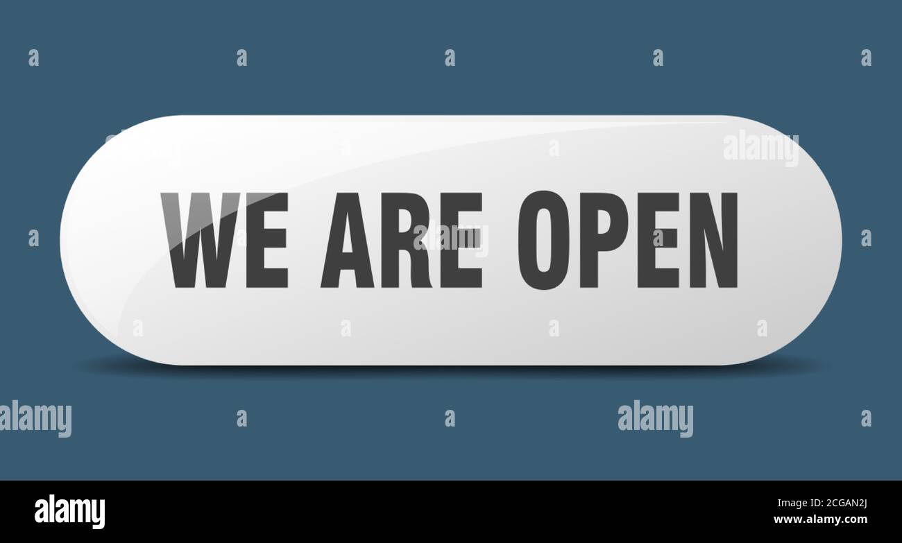 we are open button. rounded glass sign. sticker. banner Stock Vector ...