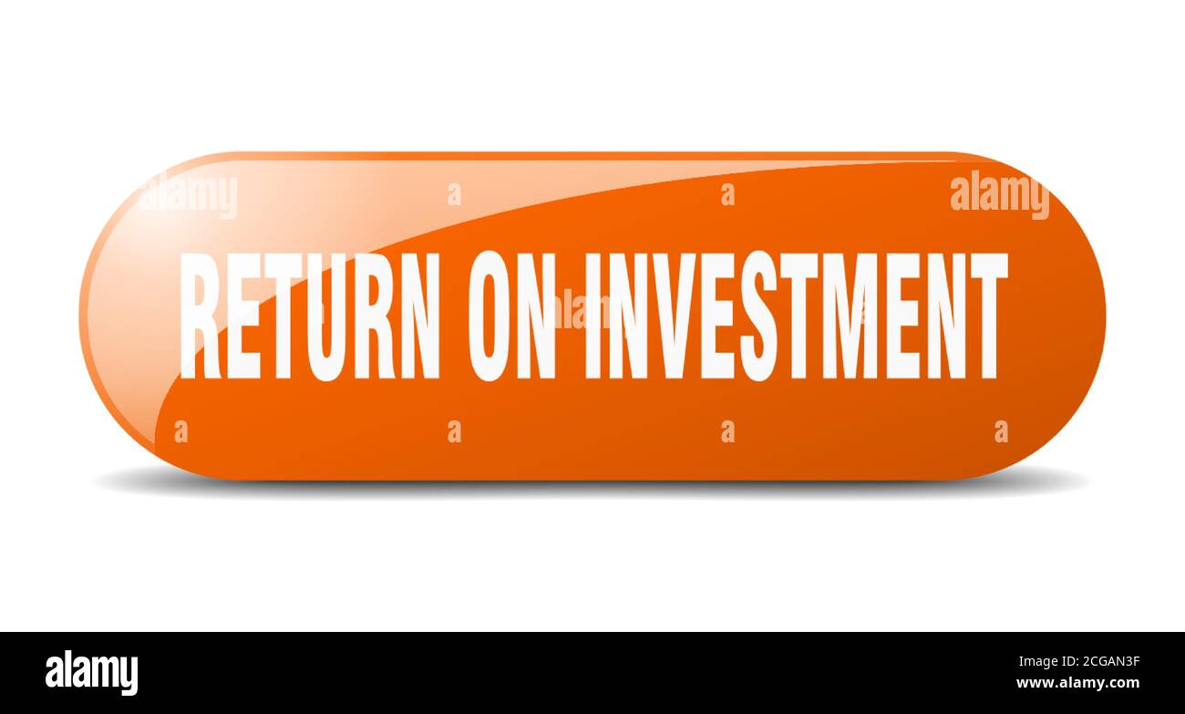 return on investment button. rounded glass sign. sticker. banner Stock ...