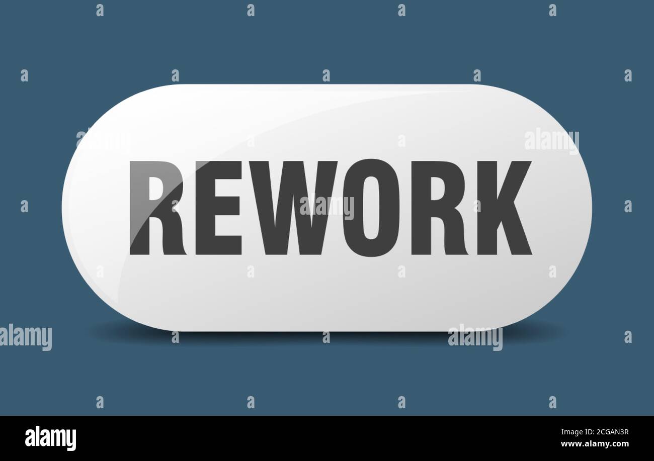 rework button. rounded glass sign. sticker. banner Stock Vector Image ...