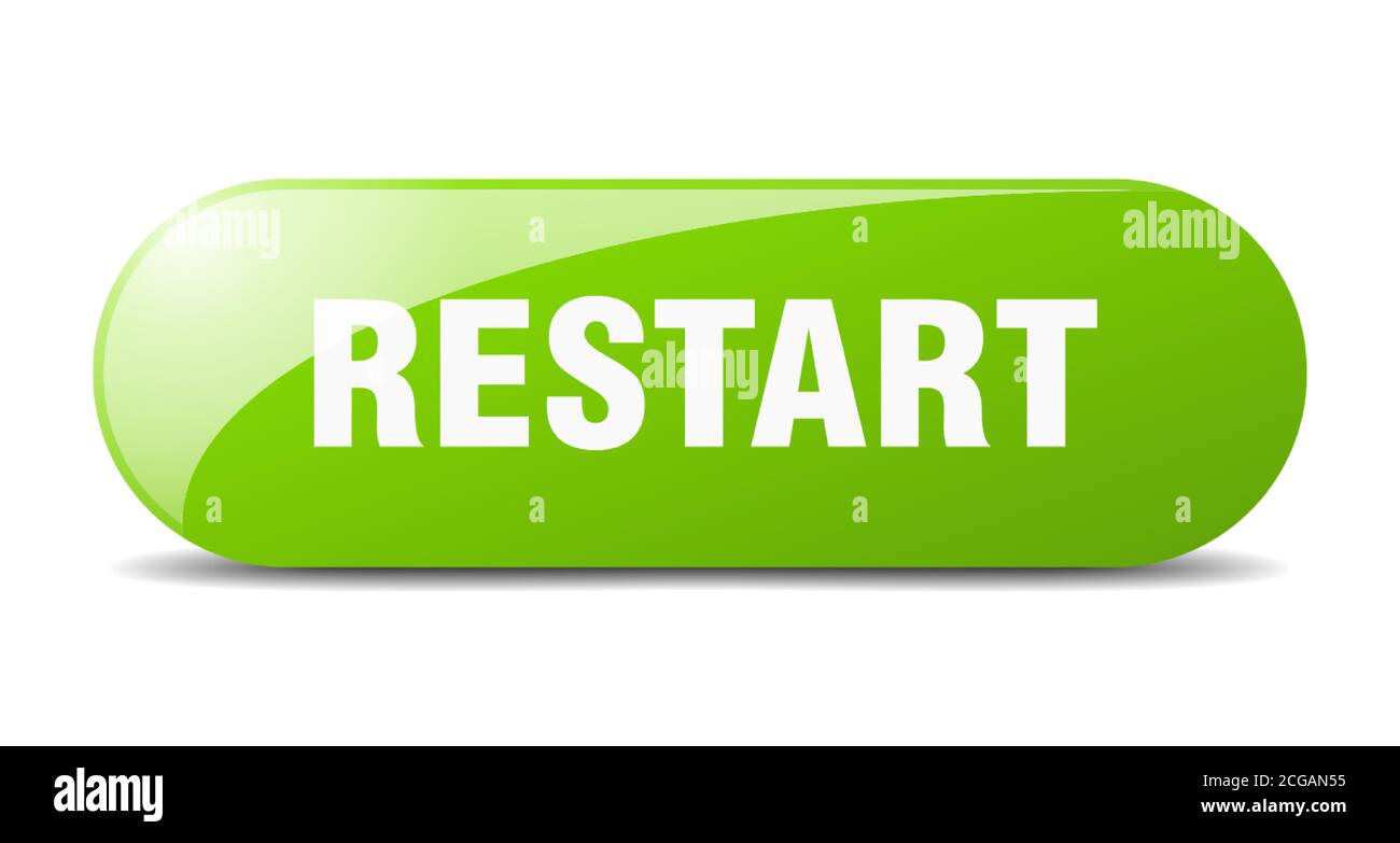 restart button. rounded glass sign. sticker. banner Stock Vector Image ...