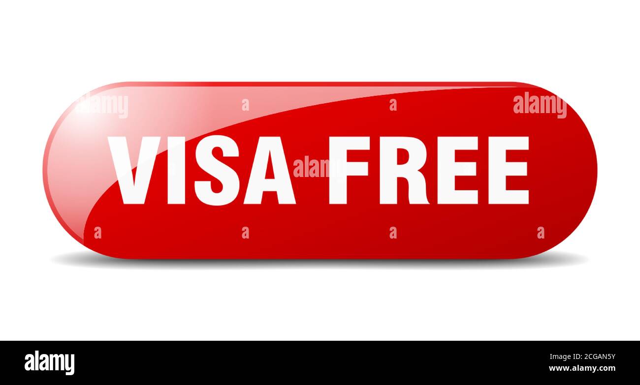 visa free button. rounded glass sign. sticker. banner Stock Vector ...