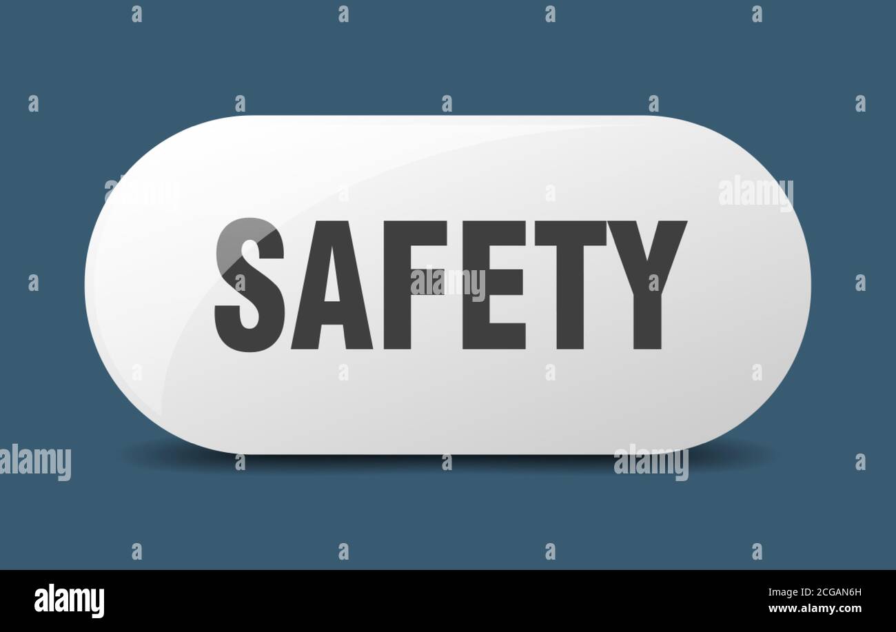 safety button. rounded glass sign. sticker. banner Stock Vector Image ...