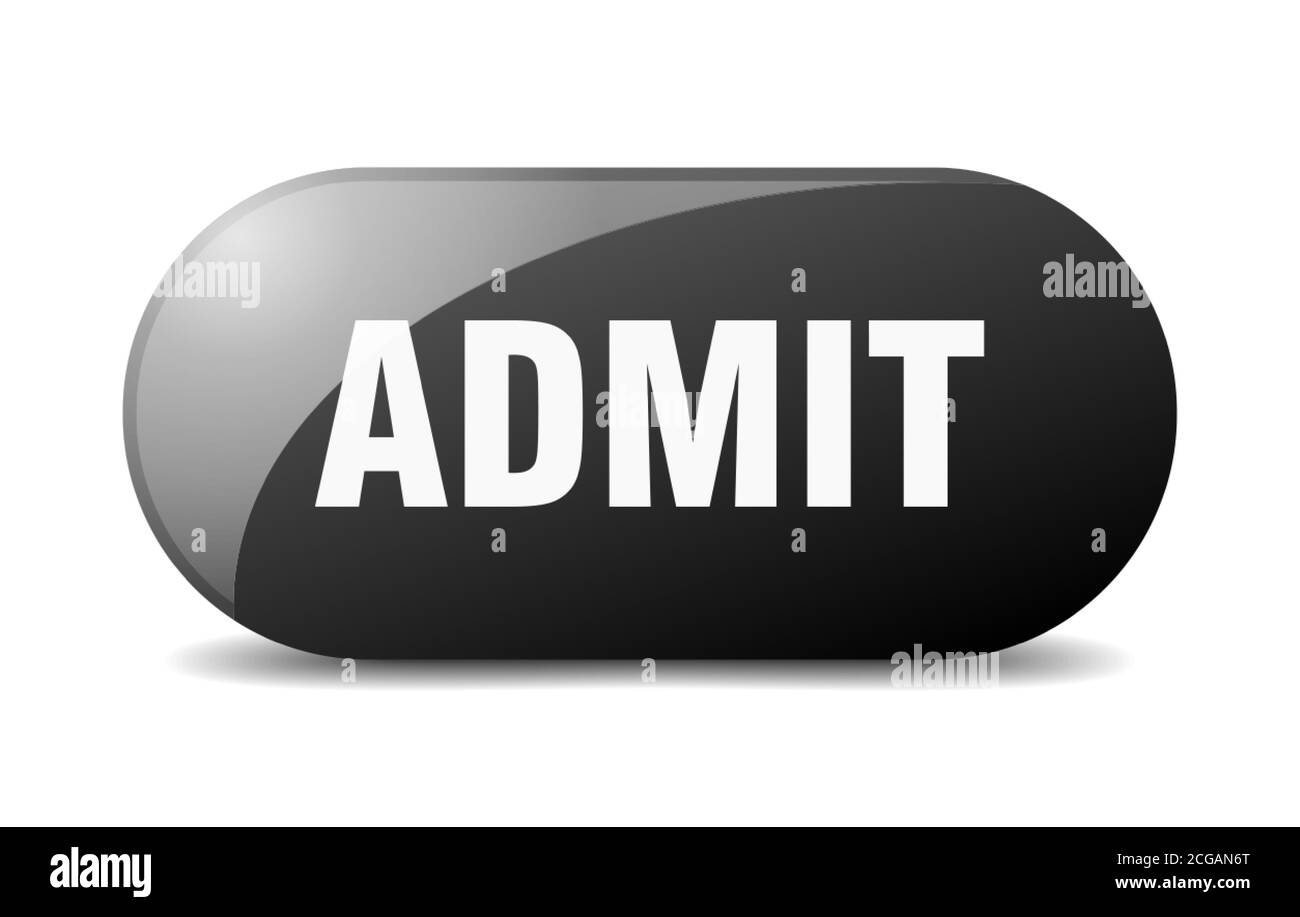 admit button. rounded glass sign. sticker. banner Stock Vector Image ...