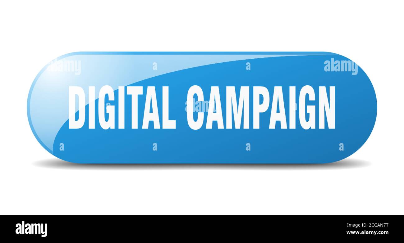 digital campaign button. rounded glass sign. sticker. banner Stock ...