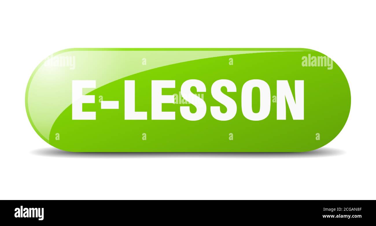e-lesson button. rounded glass sign. sticker. banner Stock Vector Image ...