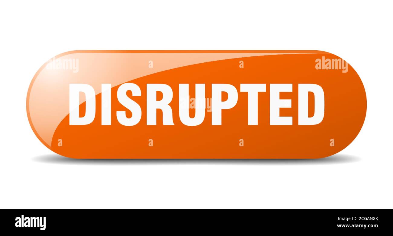 disrupted button. rounded glass sign. sticker. banner Stock Vector ...