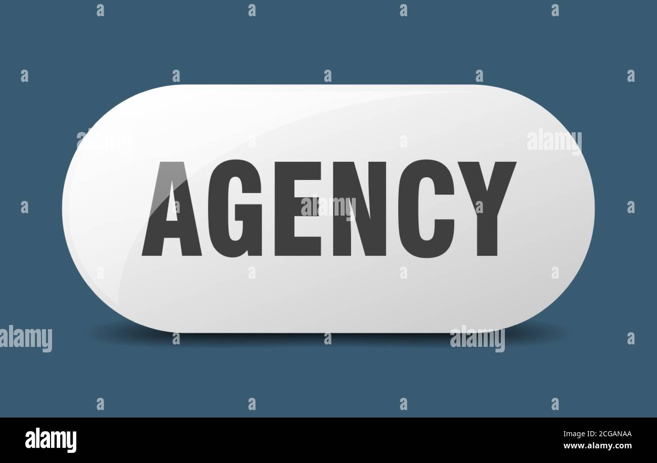 agency button. rounded glass sign. sticker. banner Stock Vector Image ...