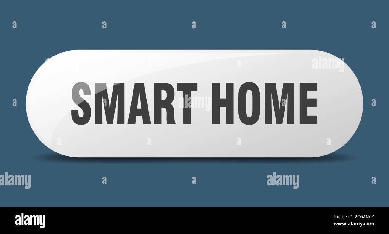 smart home button. rounded glass sign. sticker. banner Stock Vector ...