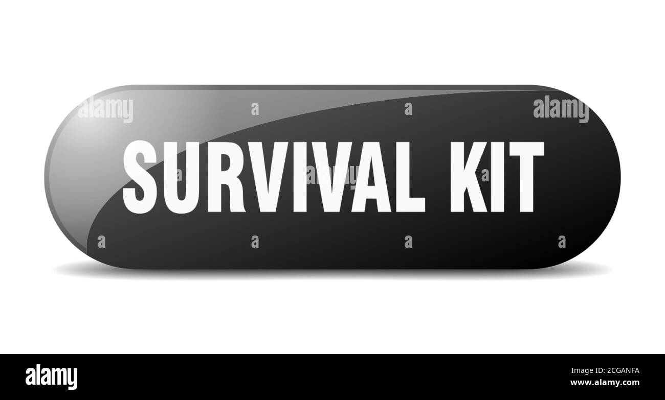 survival kit button. rounded glass sign. sticker. banner Stock Vector ...