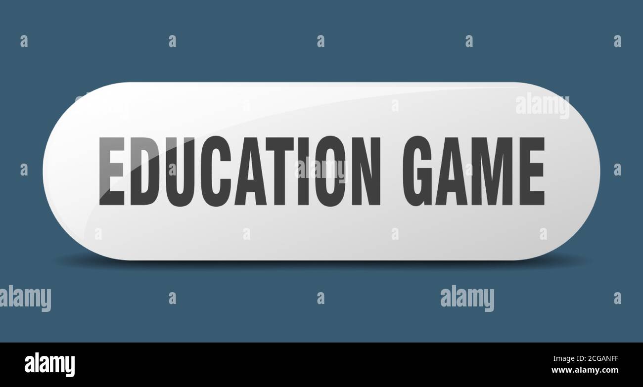 education game button. rounded glass sign. sticker. banner Stock Vector ...