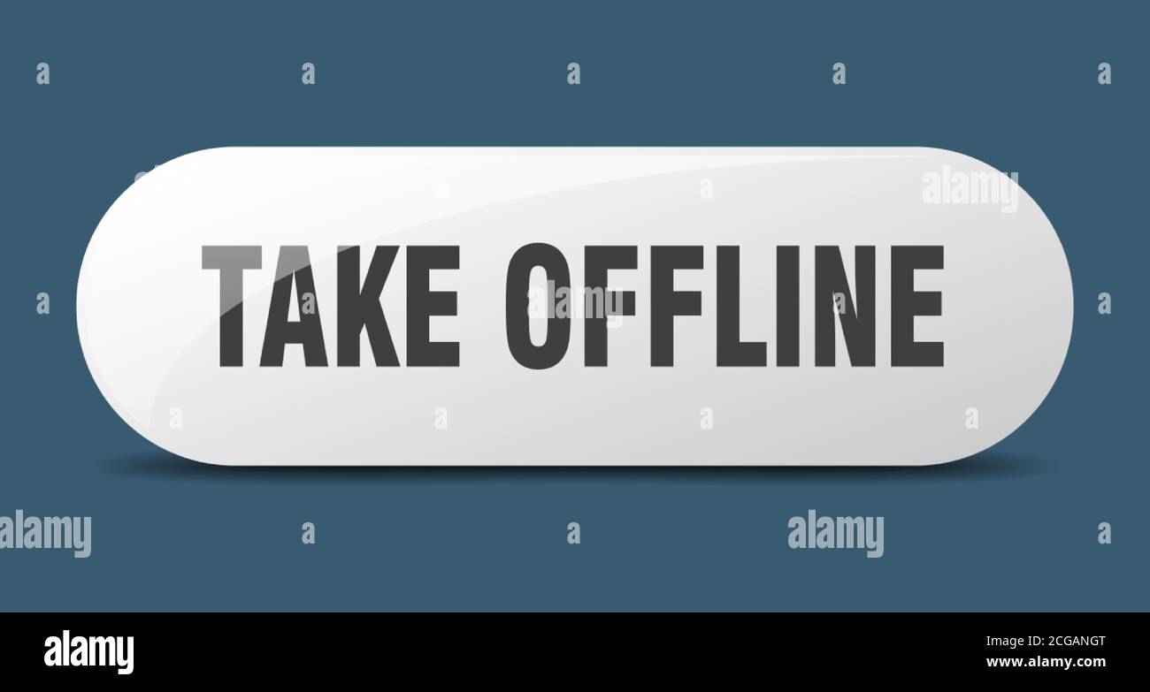 take offline button. rounded glass sign. sticker. banner Stock Vector ...