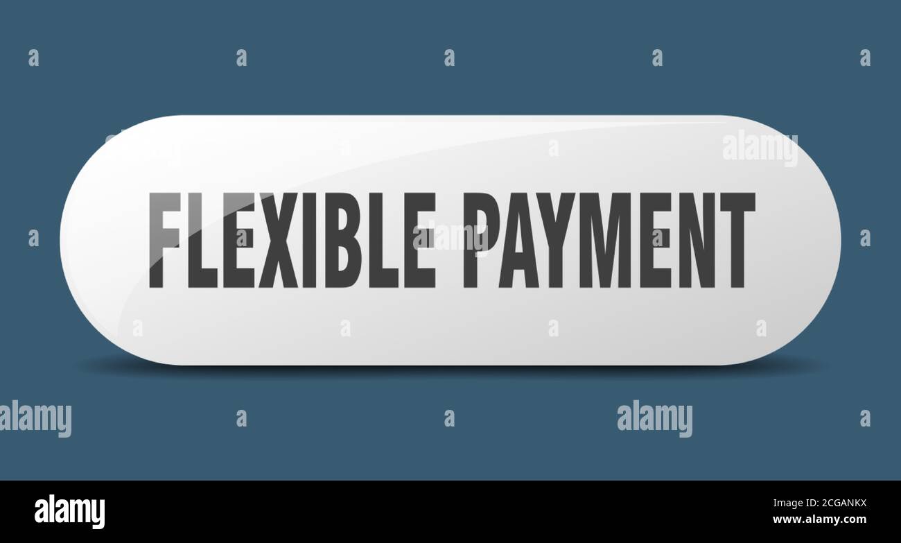 flexible payment button. rounded glass sign. sticker. banner Stock ...