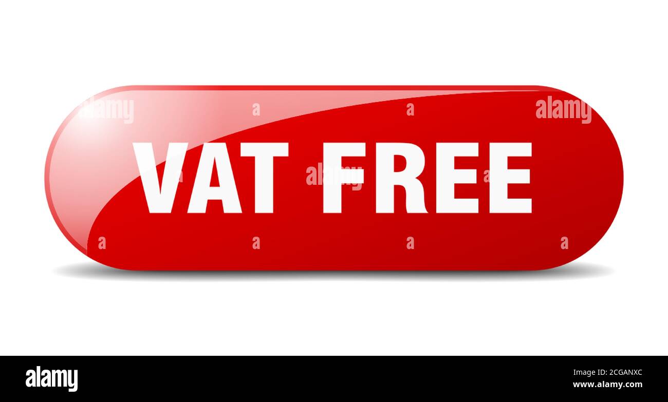 vat free button. rounded glass sign. sticker. banner Stock Vector Image ...