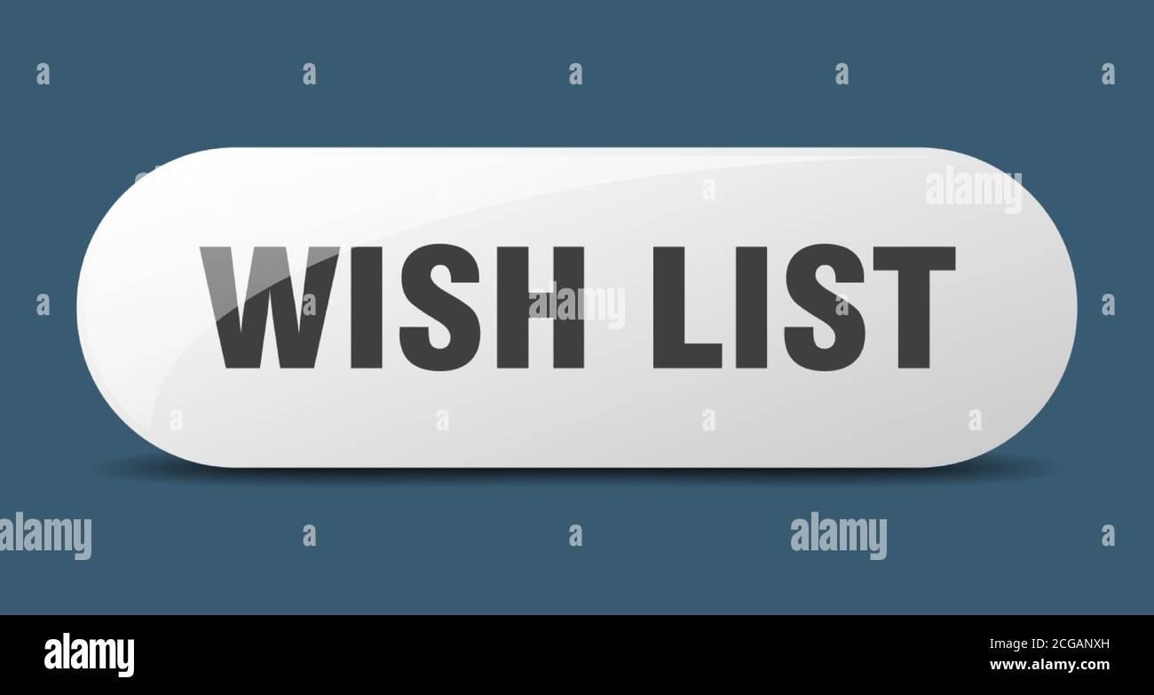 wish list button. rounded glass sign. sticker. banner Stock Vector ...