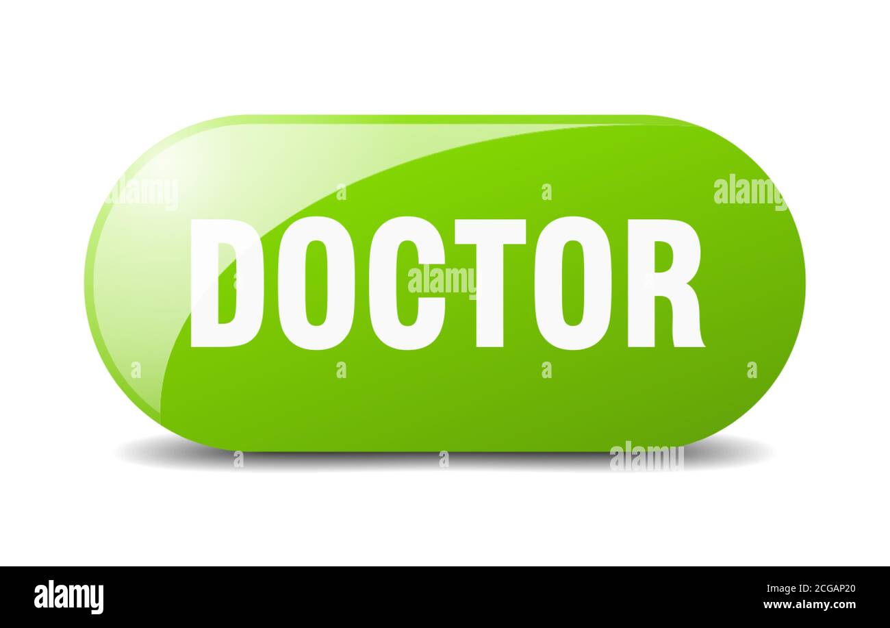 doctor button. rounded glass sign. sticker. banner Stock Vector Image ...