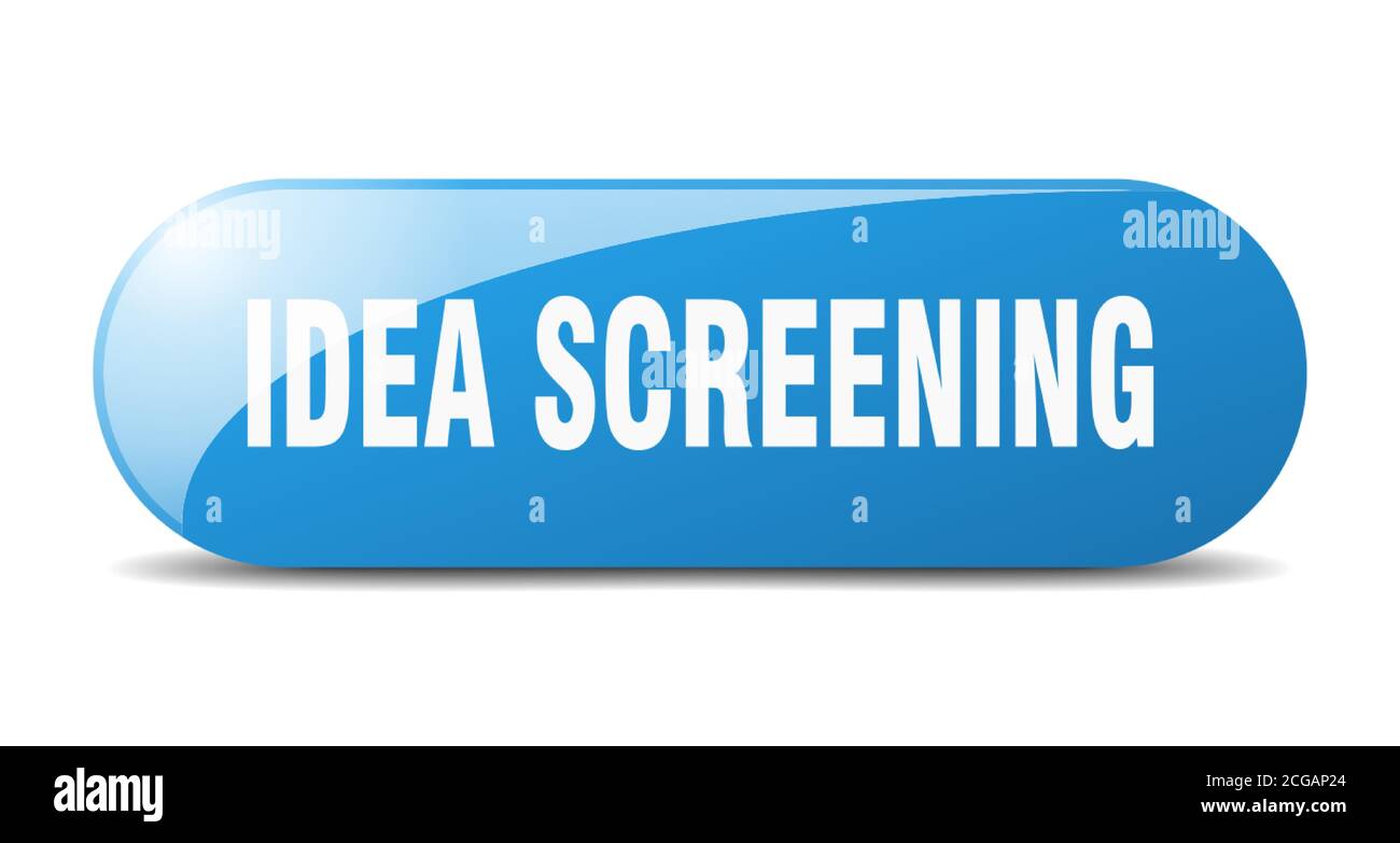 idea screening button. rounded glass sign. sticker. banner Stock Vector ...