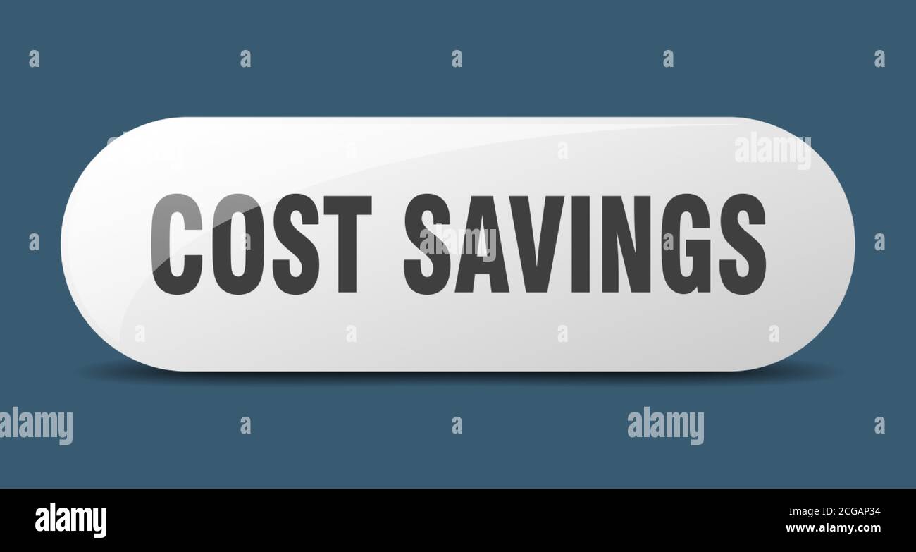 cost savings button. rounded glass sign. sticker. banner Stock Vector ...