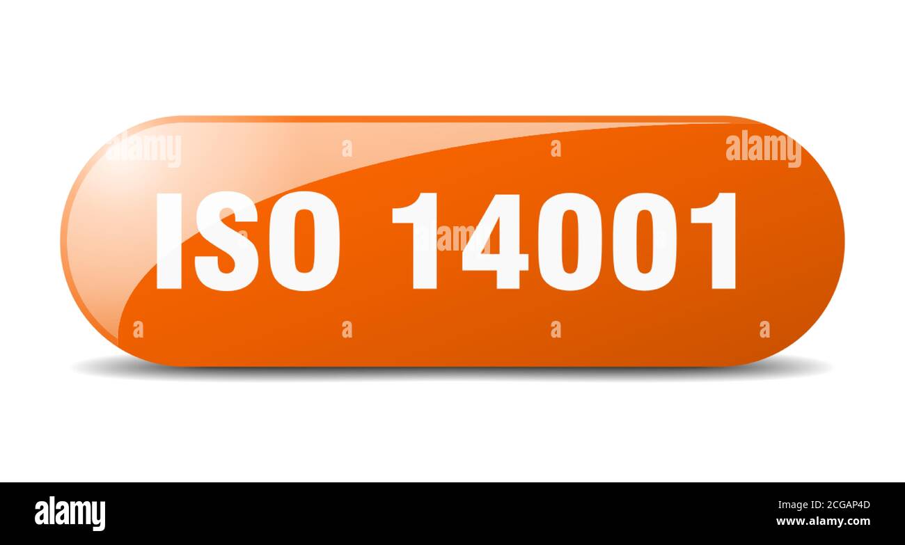 iso 14001 button. rounded glass sign. sticker. banner Stock Vector ...