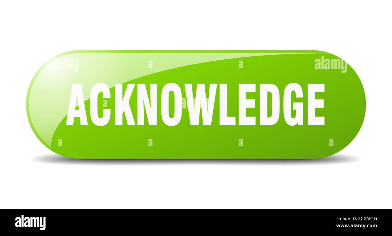 acknowledge button. rounded glass sign. sticker. banner Stock Vector ...
