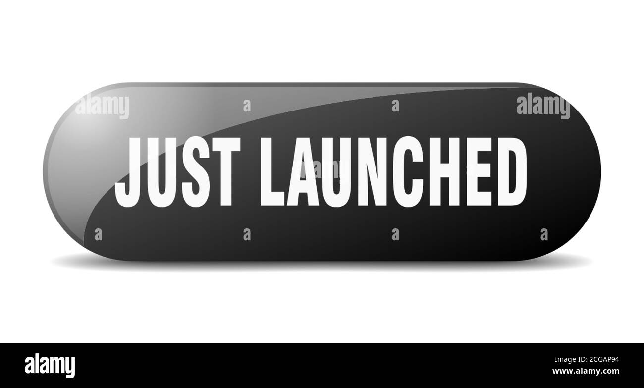 just launched button. rounded glass sign. sticker. banner Stock Vector ...