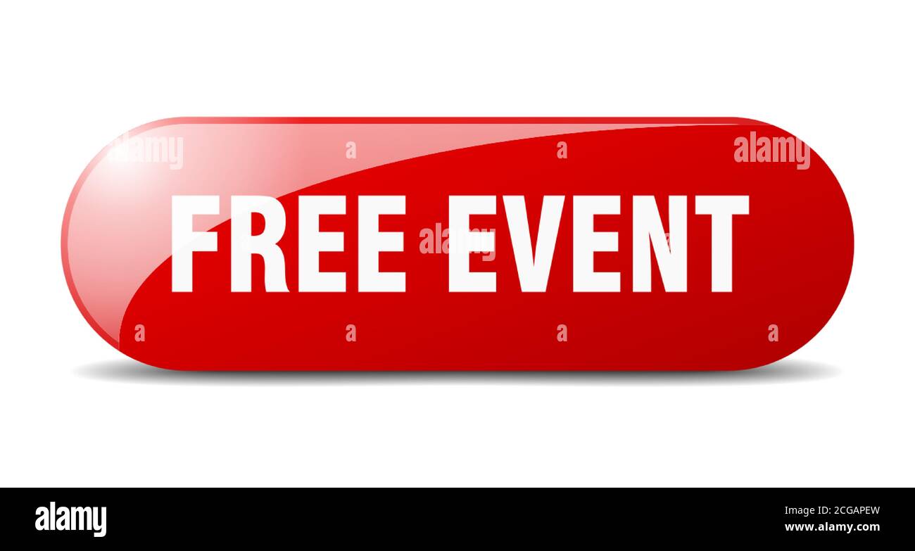 free event button. rounded glass sign. sticker. banner Stock Vector ...