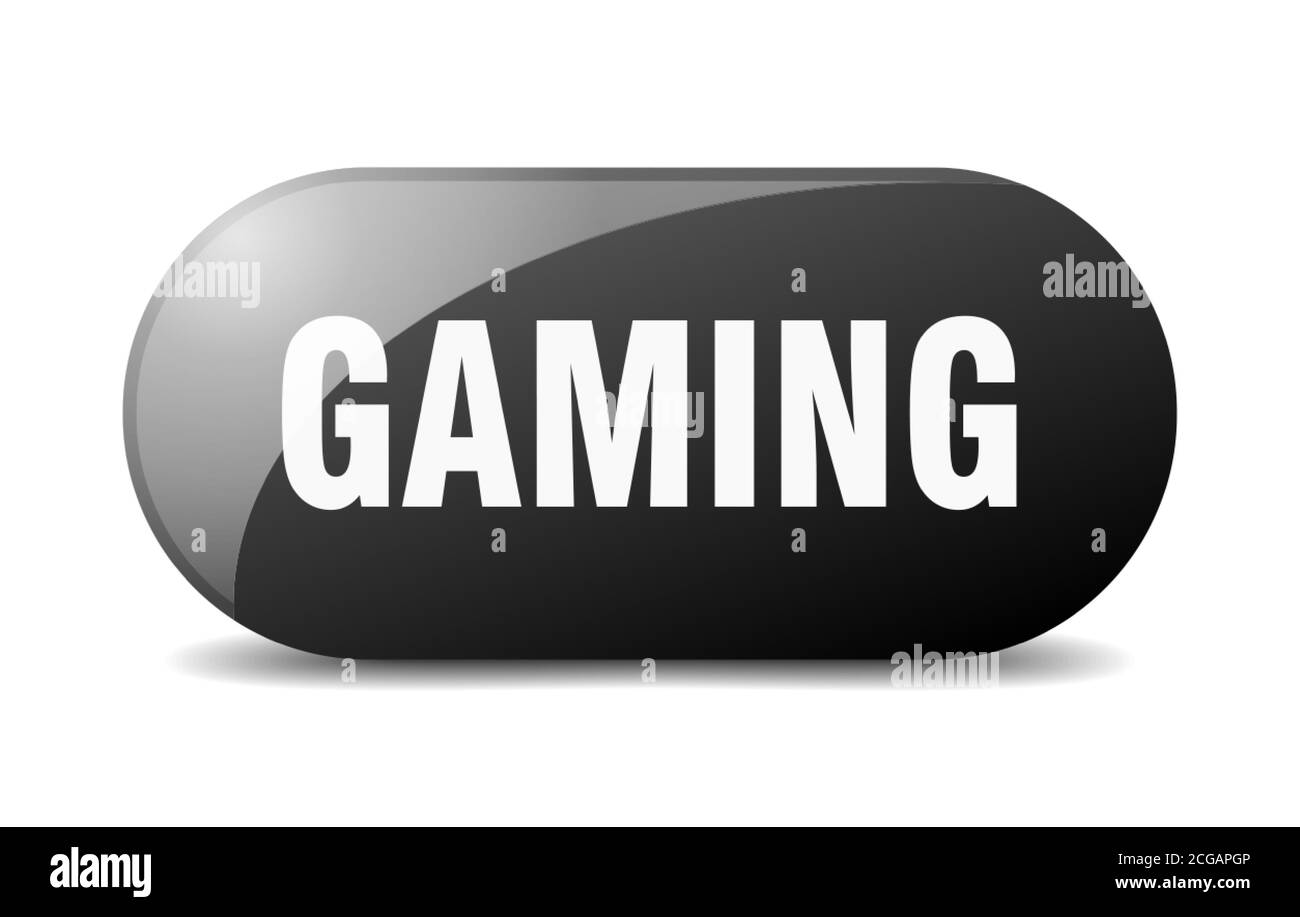 gaming button. rounded glass sign. sticker. banner Stock Vector Image ...