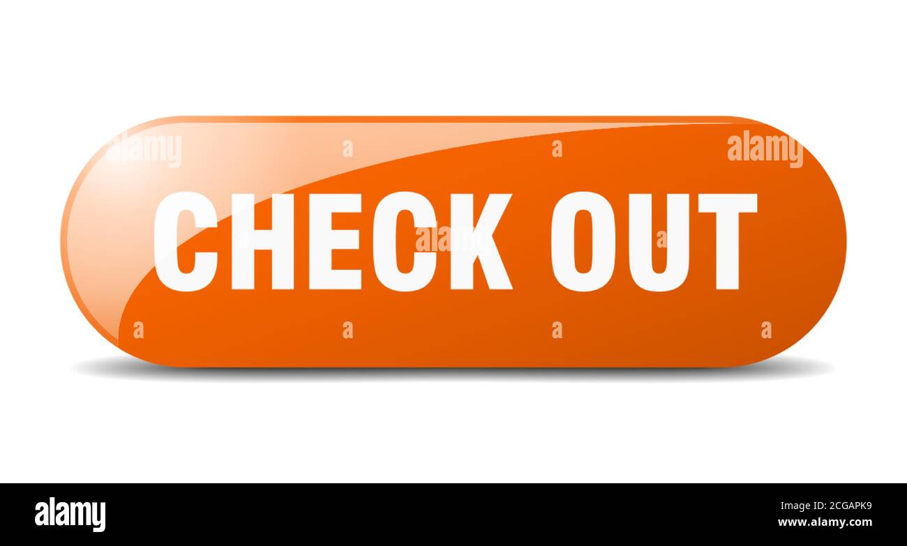 check out button. rounded glass sign. sticker. banner Stock Vector ...