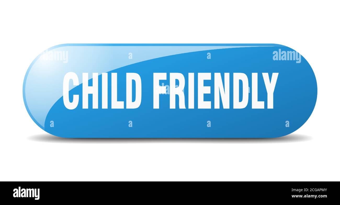 child friendly button. rounded glass sign. sticker. banner Stock Vector ...