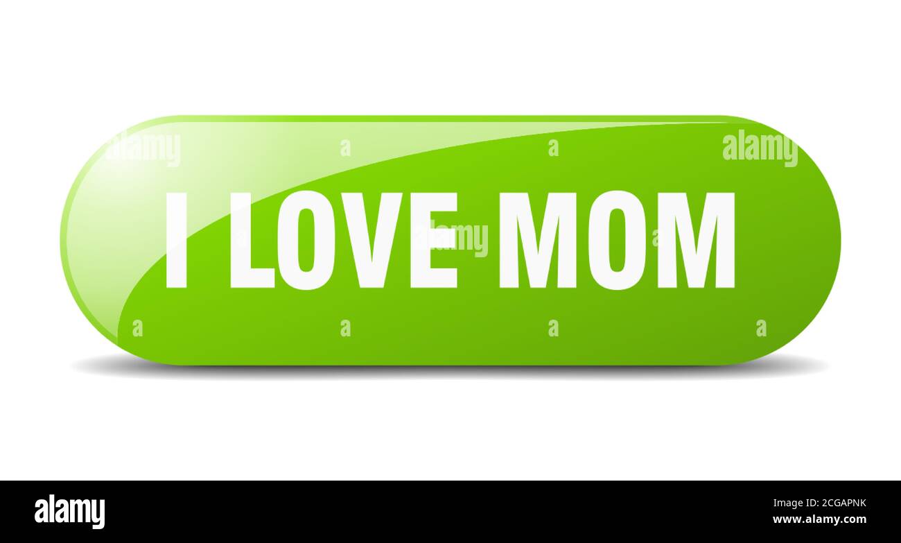Love mom 3d green background Stock Vector Images - Alamy