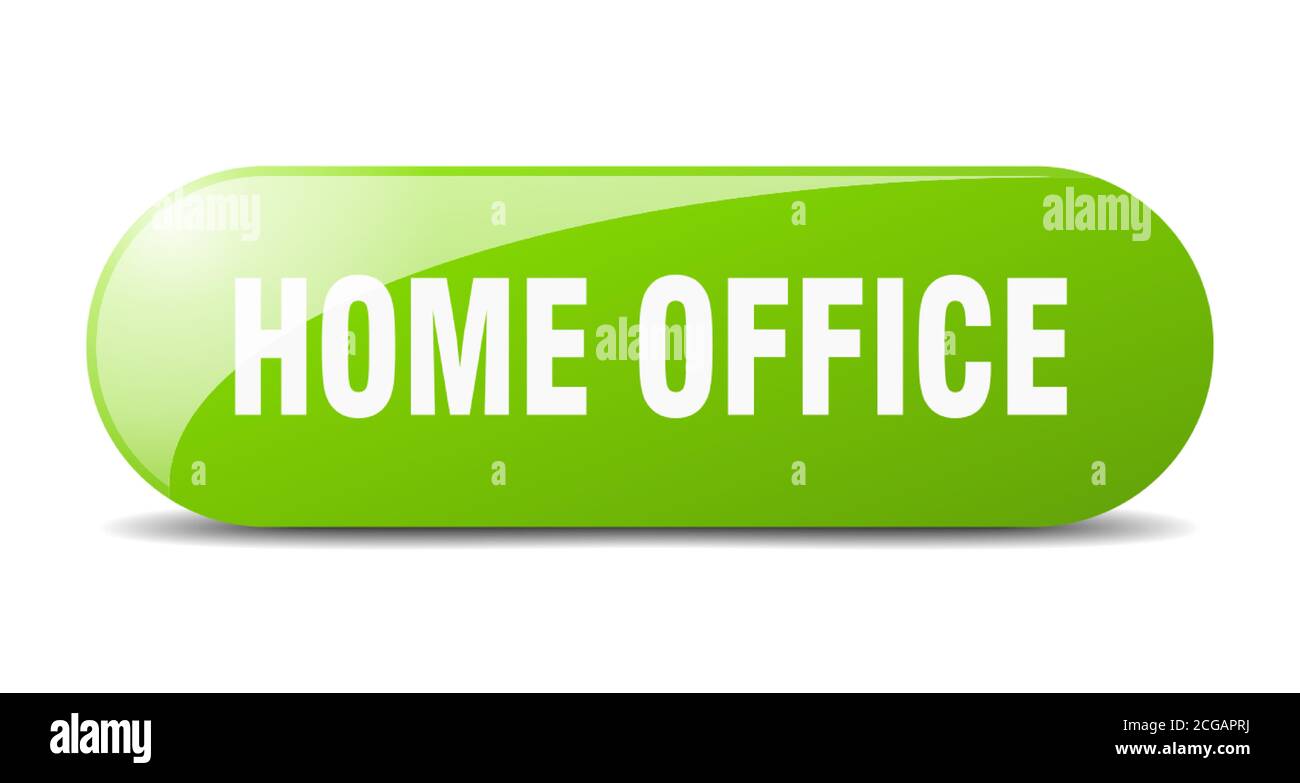 home office button. rounded glass sign. sticker. banner Stock Vector ...